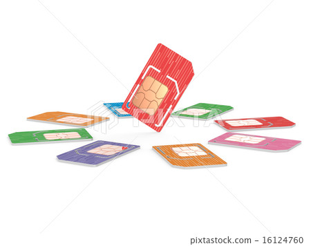Circle of Sim Cards Illustration, Dual Sized... - Stock Illustration ...