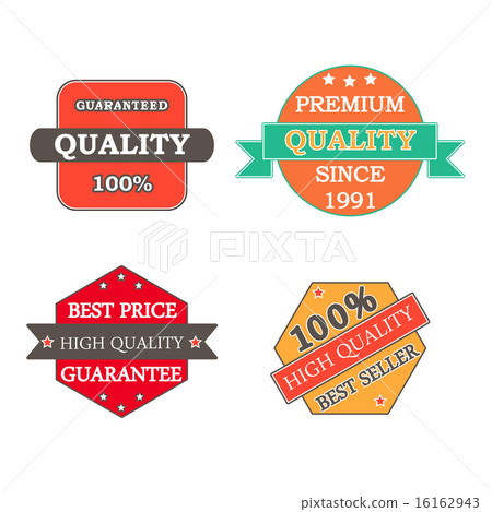 vector of labels quality for sticker, trade, shops - Stock Illustration ...