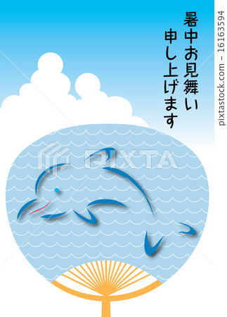 Dolphin's hot weather sympathy - Stock Illustration [16163594] - PIXTA