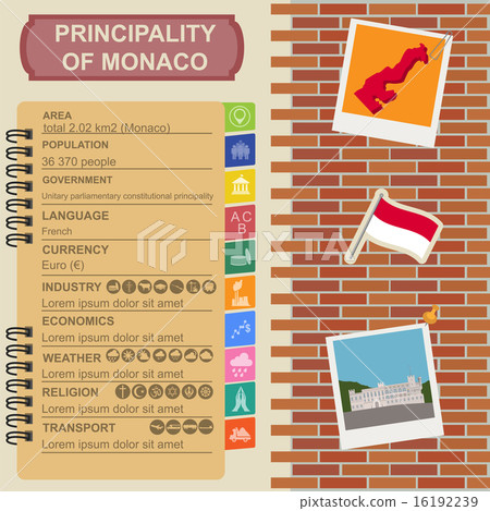 Monaco infographics, statistical data, sights - Stock Illustration ...