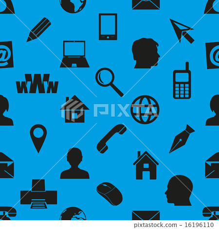 simple icons for business card seamless pattern - Stock Illustration ...