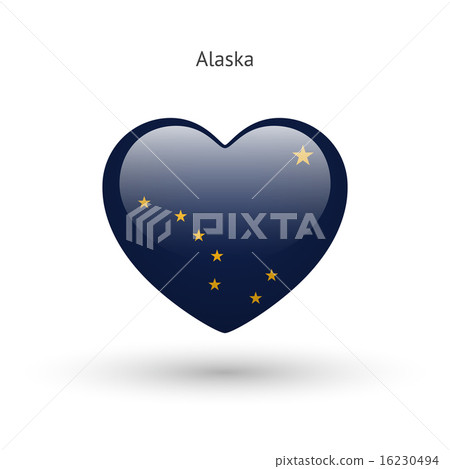 Love Alaska state symbol. Heart flag icon. - Stock Illustration ...