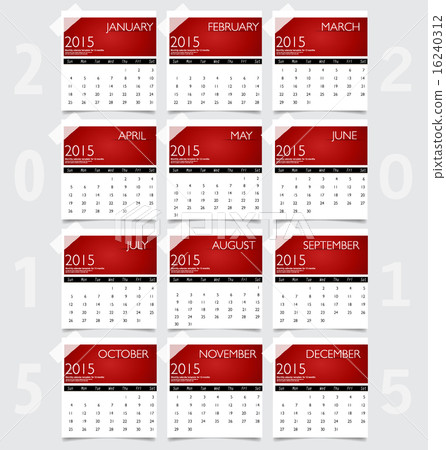 Simple 2015 year calendar, vector illustration. - Stock Illustration ...
