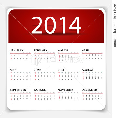 Simple 2014 year calendar, vector illustration. - Stock Illustration ...