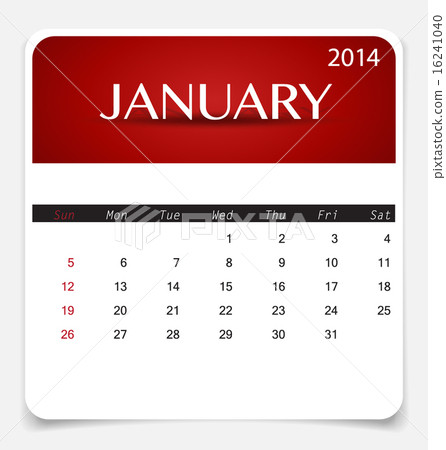 Simple 2014 calendar, January. Vector... - Stock Illustration [16241040 ...