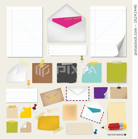 Collection of various papers, ready for your... - Stock Illustration ...