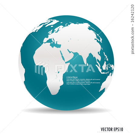 Modern blue globe. Vector illustration. - Stock Illustration [16242120 ...