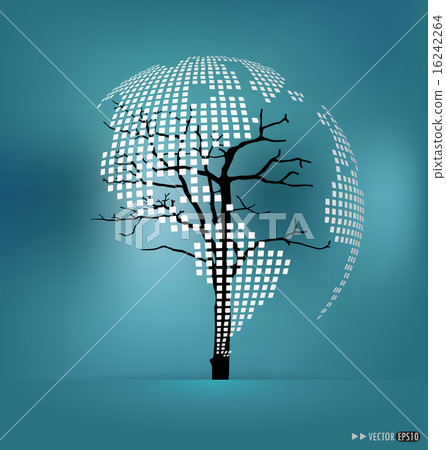 Tree shaped world map. Vector illustration.-插圖素材 [16242264] - PIXTA圖庫