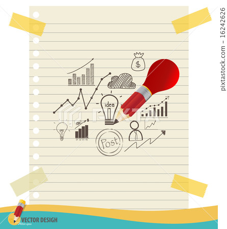 Note papers with drawing chart and graphs.... - Stock Illustration ...
