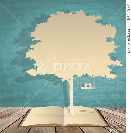 Abstract tree background with book and tree.... - Stock Illustration ...