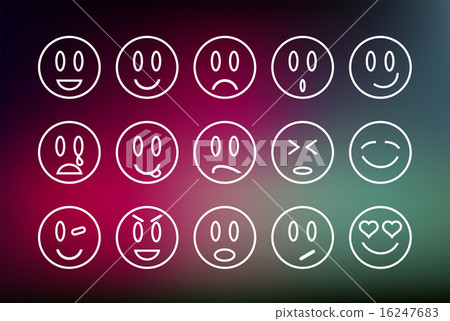 Emoticons line set illustration - Stock Illustration [16247683] - PIXTA