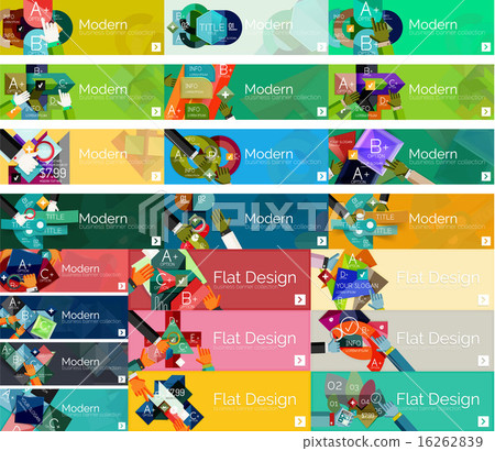 Headers, flat design option infographic banners - Stock Illustration ...