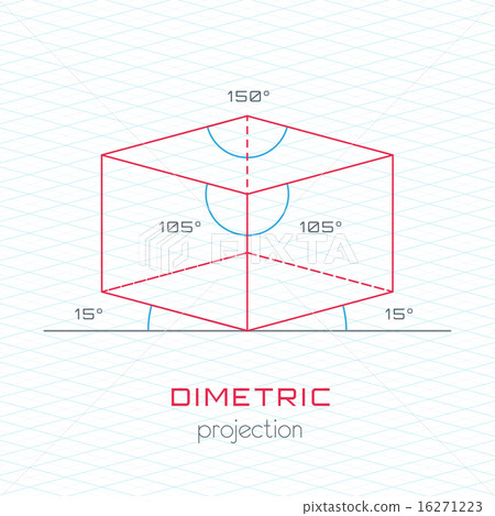 Frame Object - Dimetric Grid Template - Stock Illustration [16271223 ...