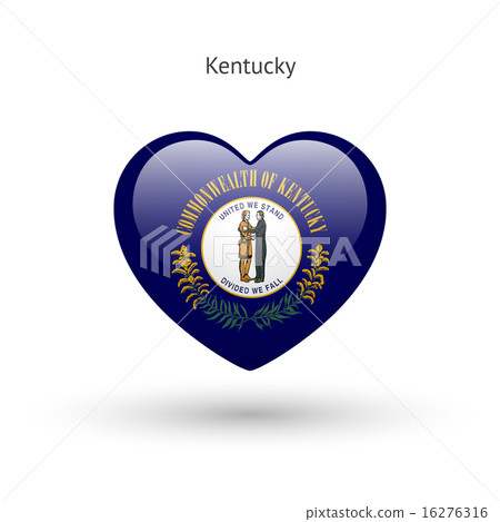 Love Kentucky state symbol. Heart flag icon. - Stock Illustration ...