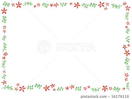 Frame red flower 1 rectangle - Stock Illustration [16279118] - PIXTA