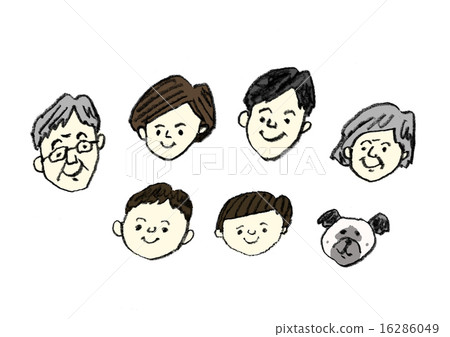 3 generations family face - Stock Illustration [16286049] - PIXTA