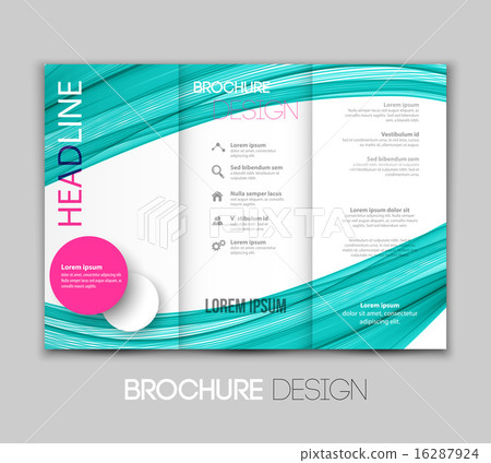 Vector template leaflet design with color lines - Stock Illustration ...
