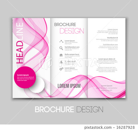 Vector template leaflet design with color lines - Stock Illustration ...
