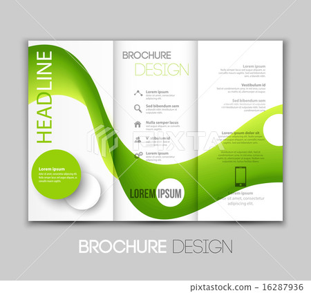 Vector template leaflet design with color lines - Stock Illustration ...