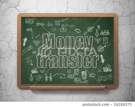 Finance concept: Money Transfer on School Board... - Stock Illustration ...