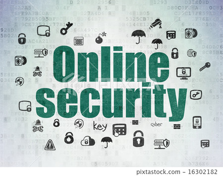 Protection concept: Online Security on Digital... - Stock Illustration ...