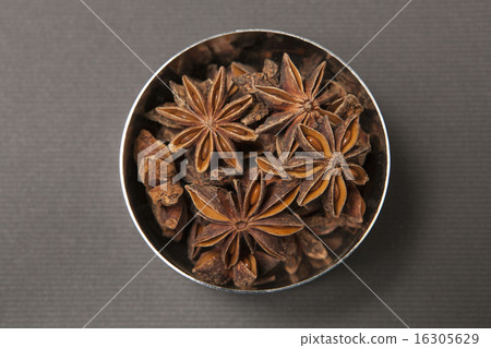Spice octagonal star anise hole Simple · black... - Stock Photo ...