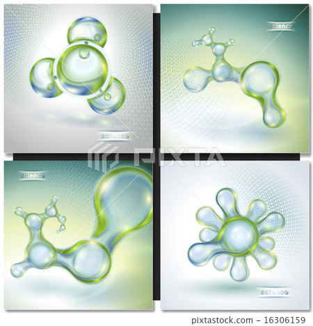 Set of Abstract molecules. - Stock Illustration [16306159] - PIXTA