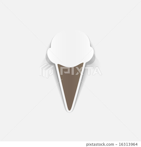 Realistic paper sticker: ice cream - Stock Illustration [16313964] - PIXTA