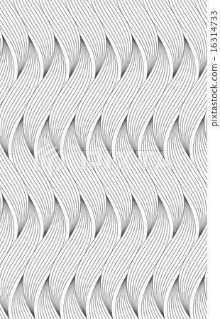 Flat gray with wavy hatched shapes - Stock Illustration [16314733] - PIXTA