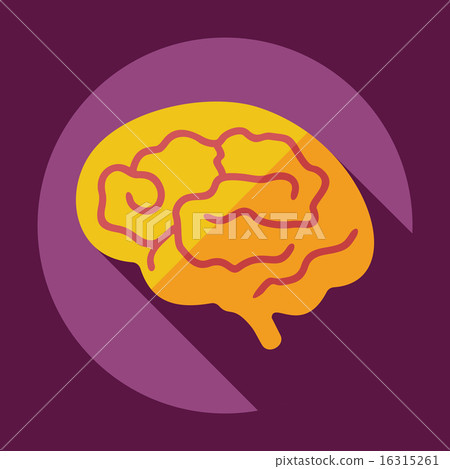 Flat modern design with shadow the brain - Stock Illustration [16315261 ...