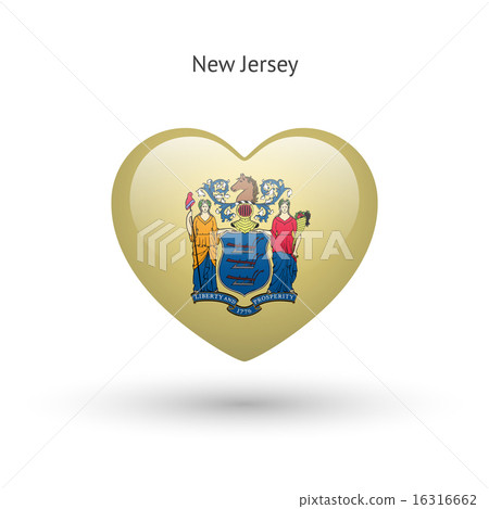 Love New Jersey state symbol. Heart flag icon.-插圖素材 [16316662] - PIXTA圖庫