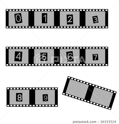 grayscale film and movie with numbers symbols - Stock Illustration ...