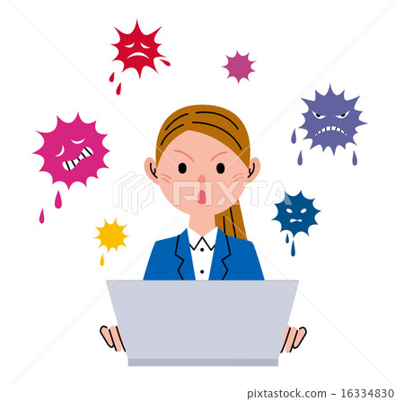 Personal computer virus women - Stock Illustration [16334830] - PIXTA