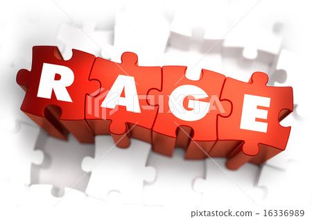 Rage - White Word on Red Puzzles. - Stock Illustration [16336989] - PIXTA