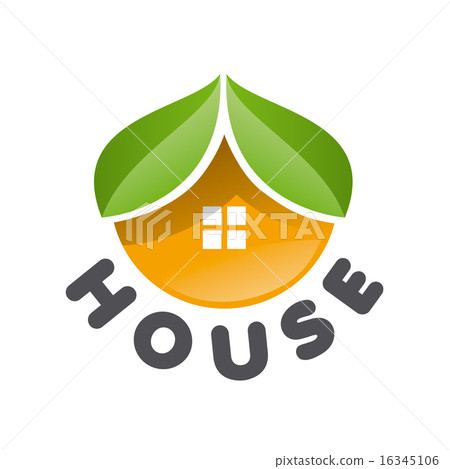 vector logo House in the form of an orange - Stock Illustration ...