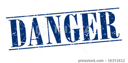 danger blue stamp isolated on white background - Stock Illustration ...