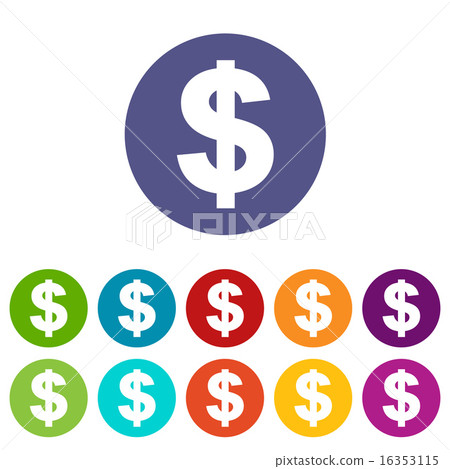 Dollar flat icon - Stock Illustration [16353115] - PIXTA