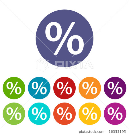 Percent flat icon - Stock Illustration [16353195] - PIXTA