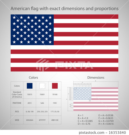 American flag with exact dimensions and... - Stock Illustration ...