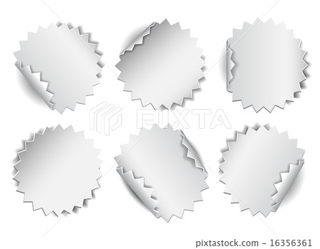 Set of paper stickers on white background. - Stock Illustration ...