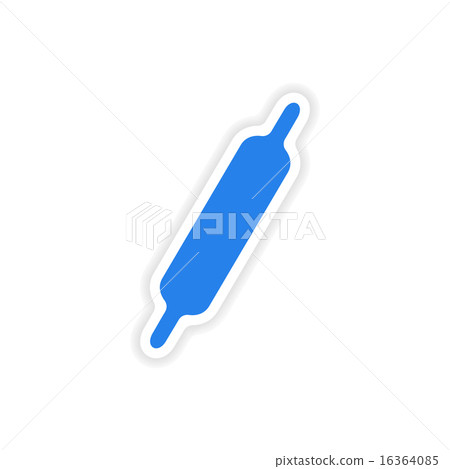 icon sticker realistic design on paper rolling pin-插圖素材 [16364085 ...