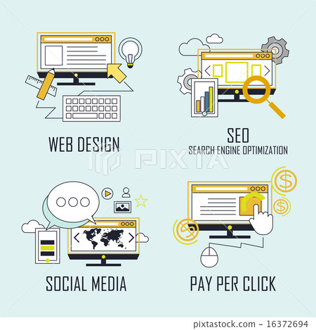 network, seo, computer - Stock Illustration [16372694] - PIXTA