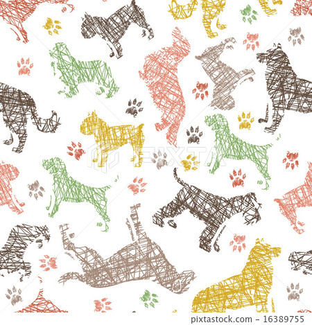 Dog breeds motley fresh seamless pattern - Stock Illustration [16389755 ...