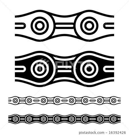 bicycle chain seamless silhouettes - Stock Illustration [16392426] - PIXTA