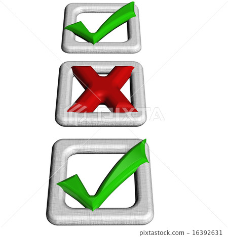 Checkbox and Cross 3D - Stock Illustration [16392631] - PIXTA