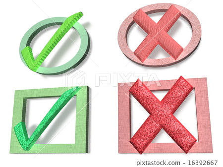 Checkbox and Cross 3D - Stock Illustration [16392667] - PIXTA
