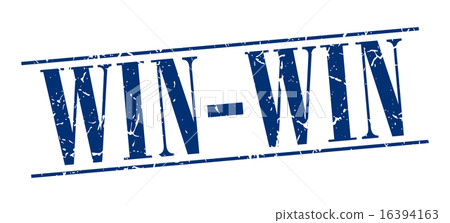 win-win blue grunge vintage stamp - Stock Illustration [16394163] - PIXTA