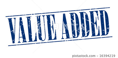 value added blue grunge vintage stamp - Stock Illustration [16394219 ...