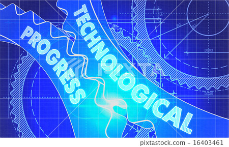 Technological Progress Concept. Blueprint of... - Stock Illustration ...