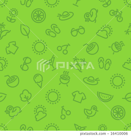 Summer and Vacation Green Seamless Pattern - Stock Illustration ...